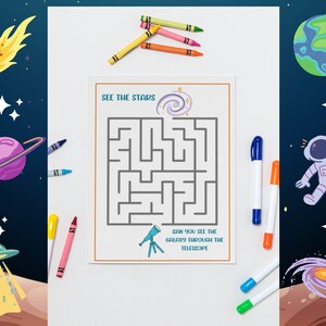 Space Themed Printable Activity Bundle for Kids, Space Party Games ...