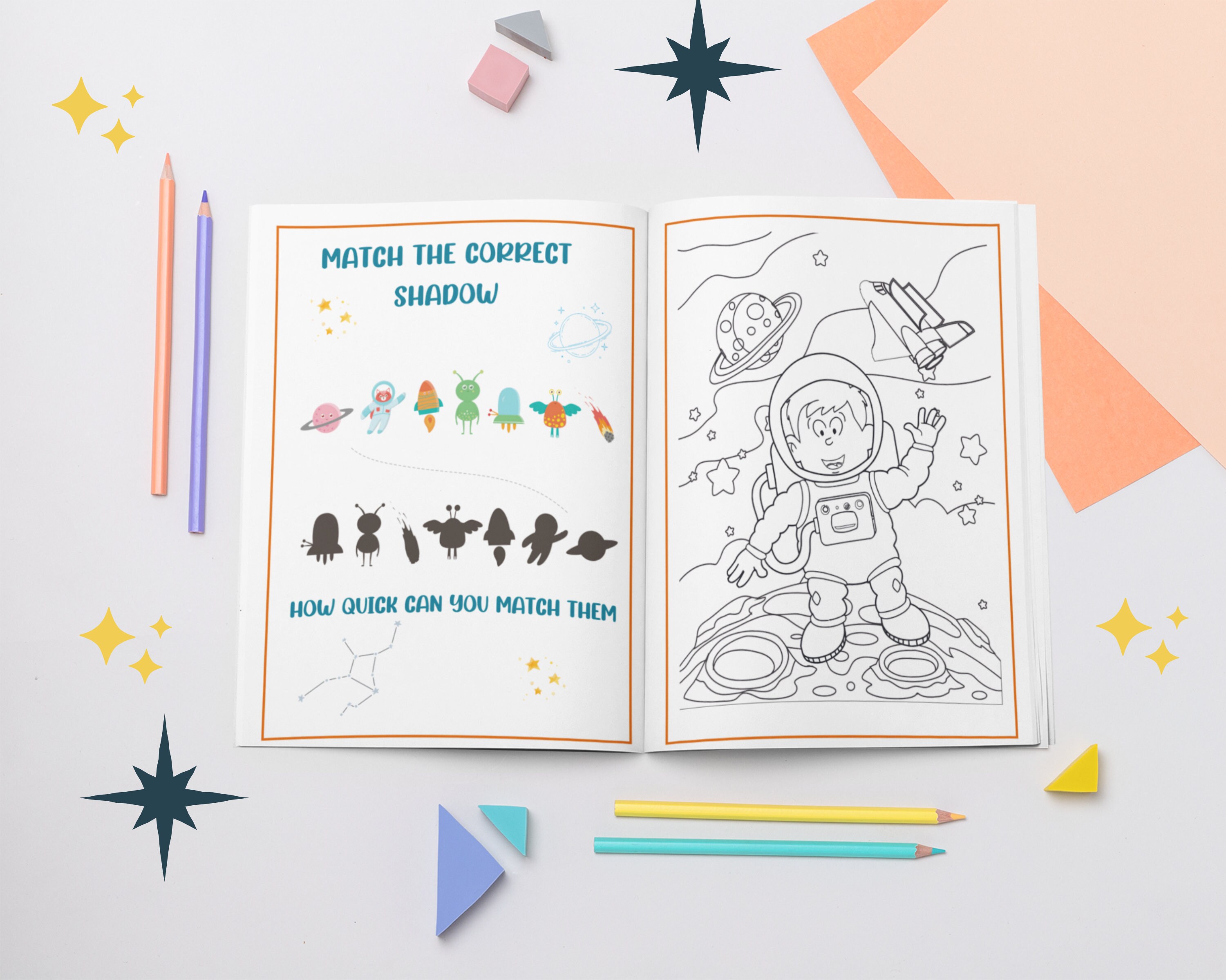 Space Themed Printable Activity Bundle for Kids, Space Party Games ...