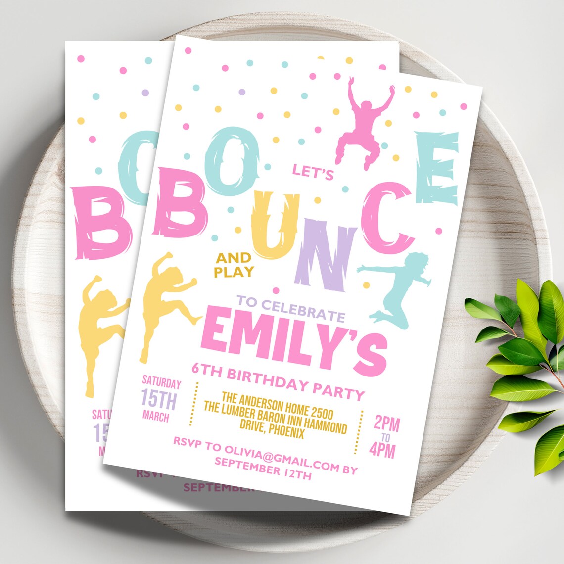 Bounce House Birthday Invitation: Editable Kids Party Invite (digital ...