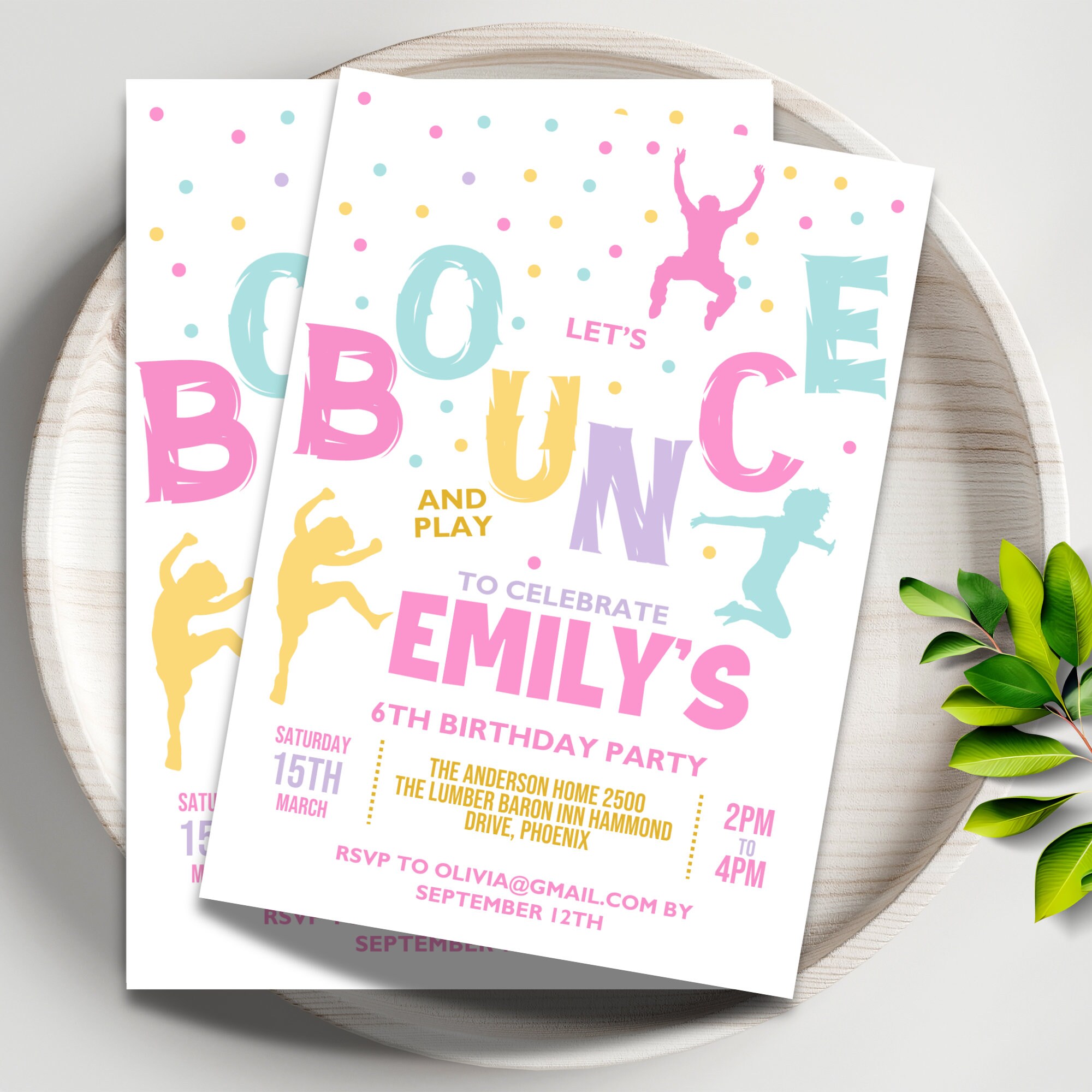 Bounce House Birthday Invitation: Editable Kids Party Invite (digital ...