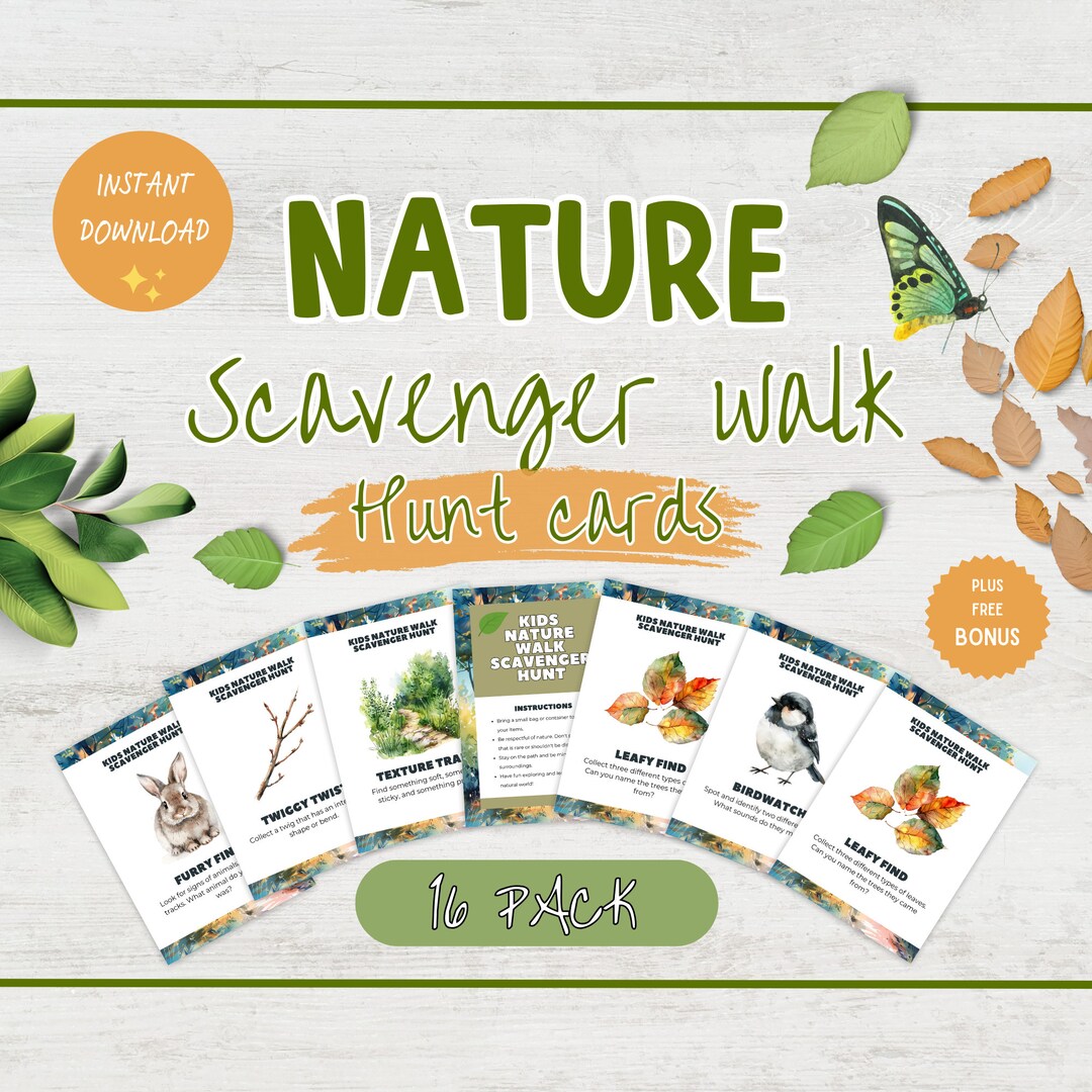 Nature Scavenger Hunt, Camping Treasure Hunt Printable, Scavenger Hunt ...