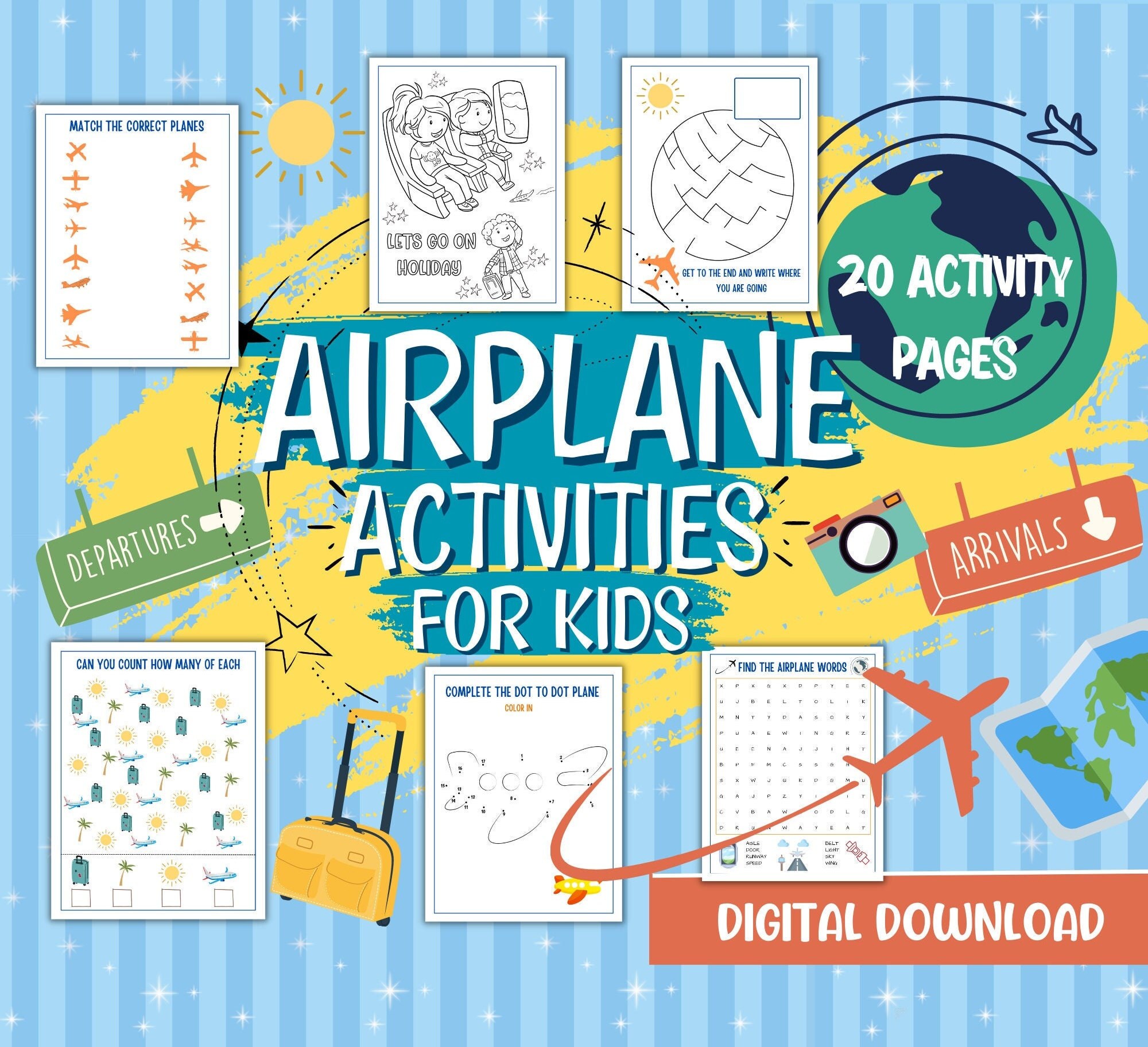 Airplane Activities for Kids Airplane Activity Bundle Kids - Etsy Australia