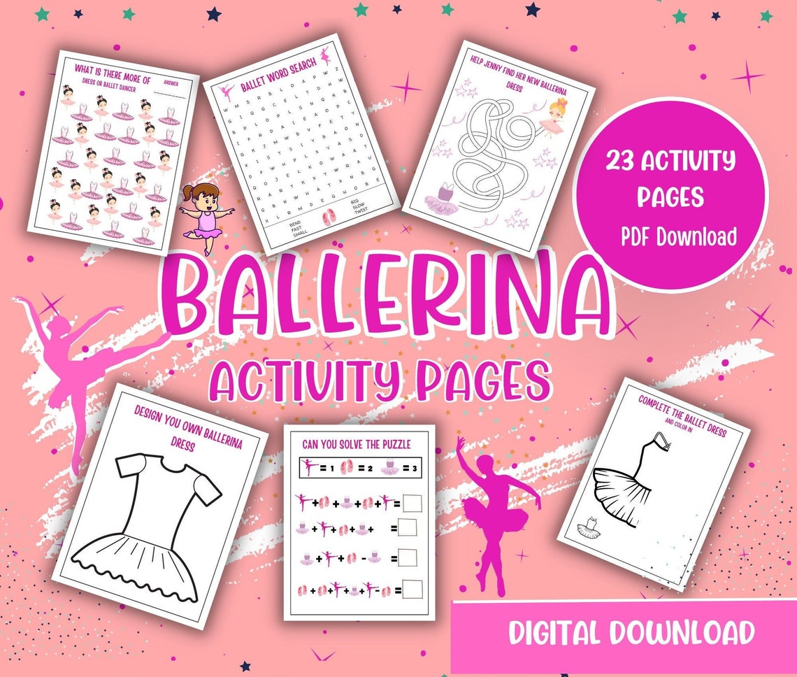 Ballerina Activity Pages Ballet Birthday Favors birthday - Etsy