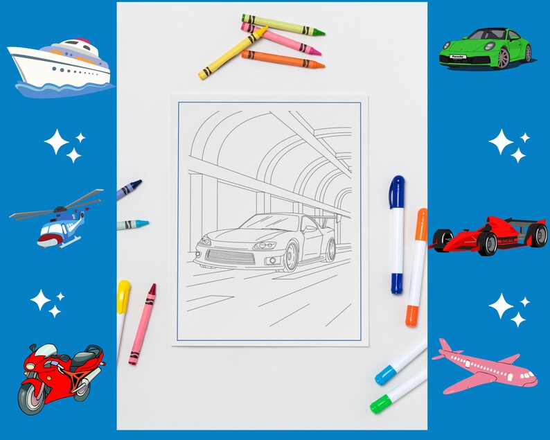 Vehicle Coloring Pages for Kids, Preschoolers, Land, Air, Water ...