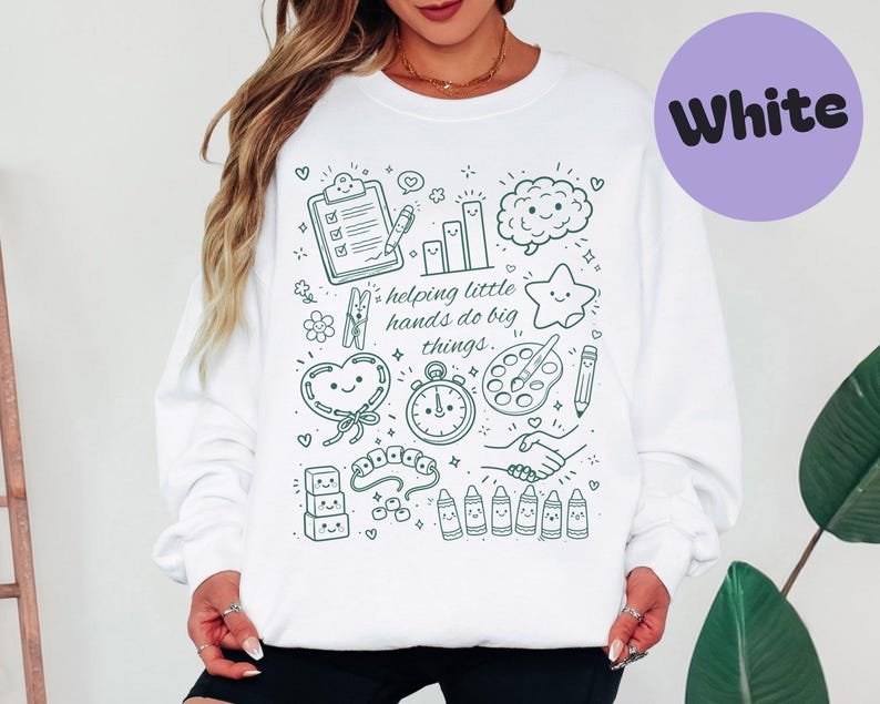 OT Monochromatic Doodle Sweatshirt, Occupational Therapist Crewneck ...