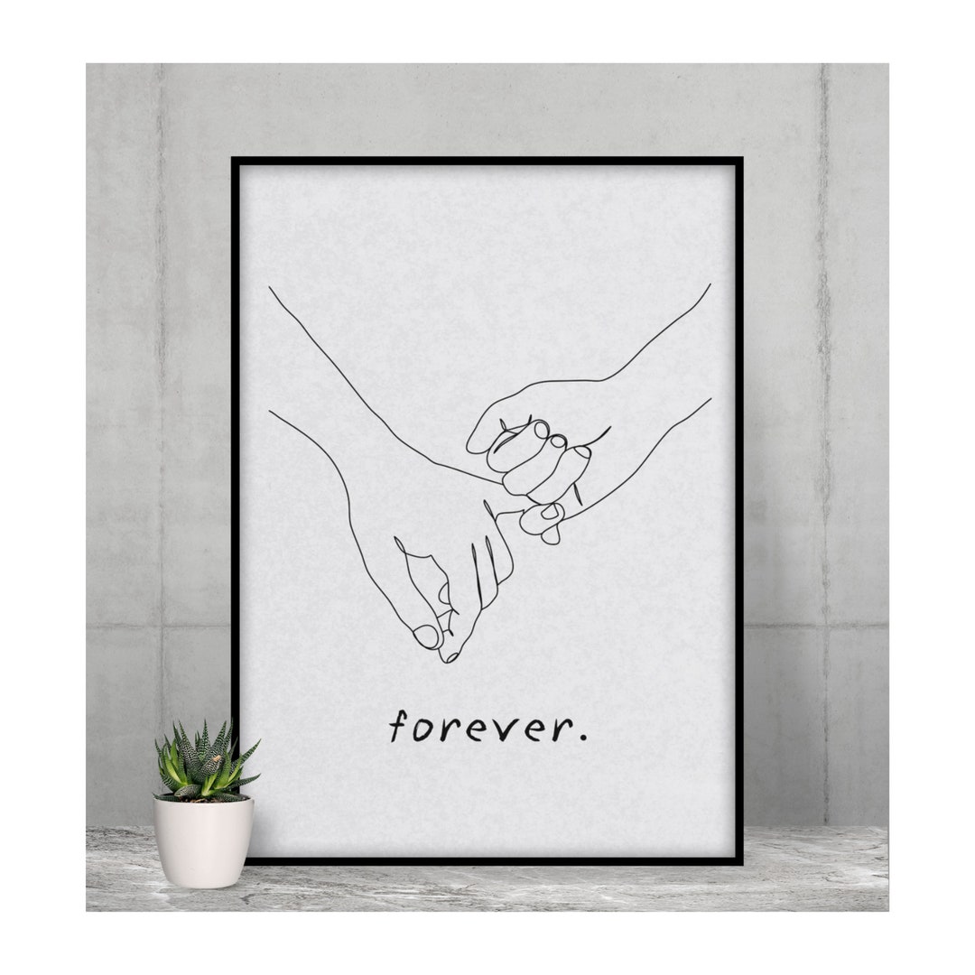 Forever Pinkie Promise Wall Art, Positivity Poster, Cute Retro Wall Art ...