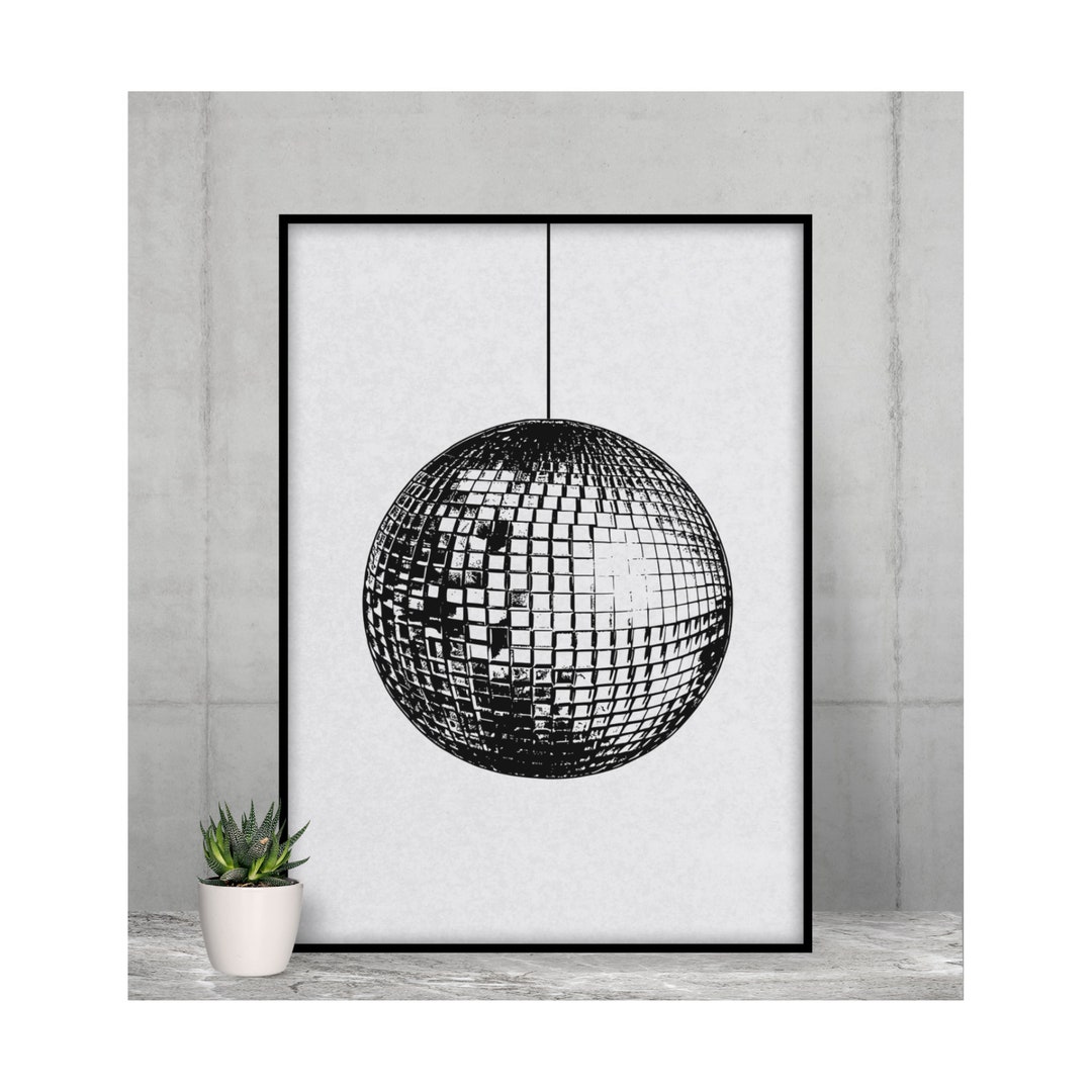 Disco Ball Wall Art Trendy Preppy Disco Poster Vintage Dorm Room Decor ...