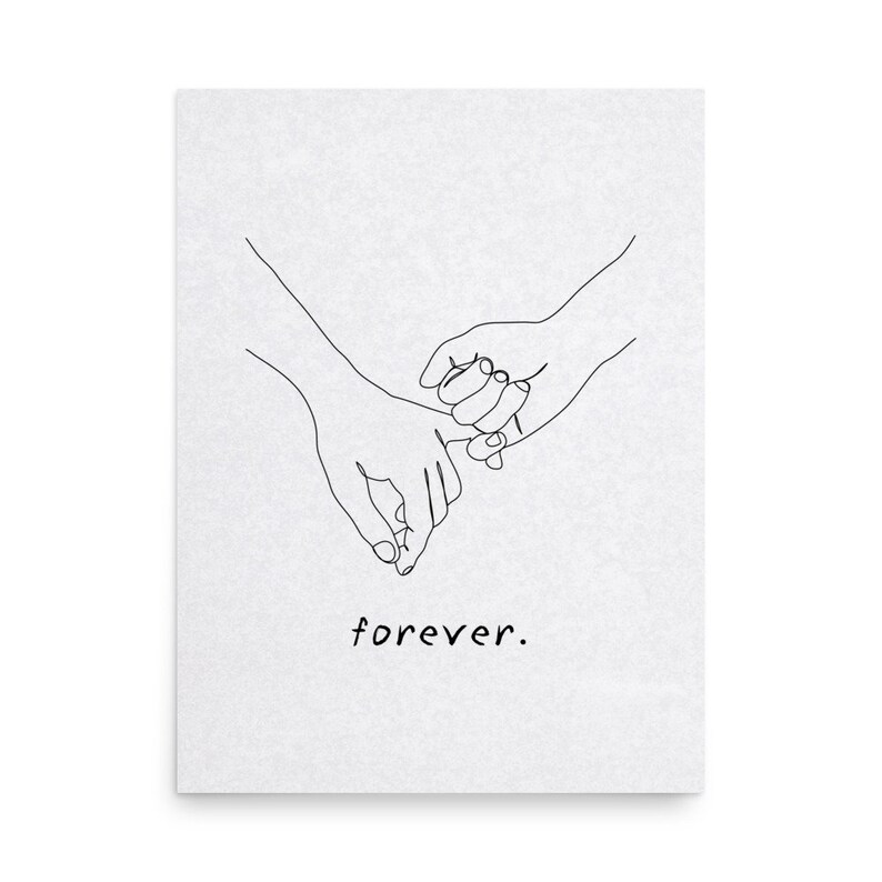 Forever Pinkie Promise Wall Art, Positivity Poster, Cute Retro Wall Art ...