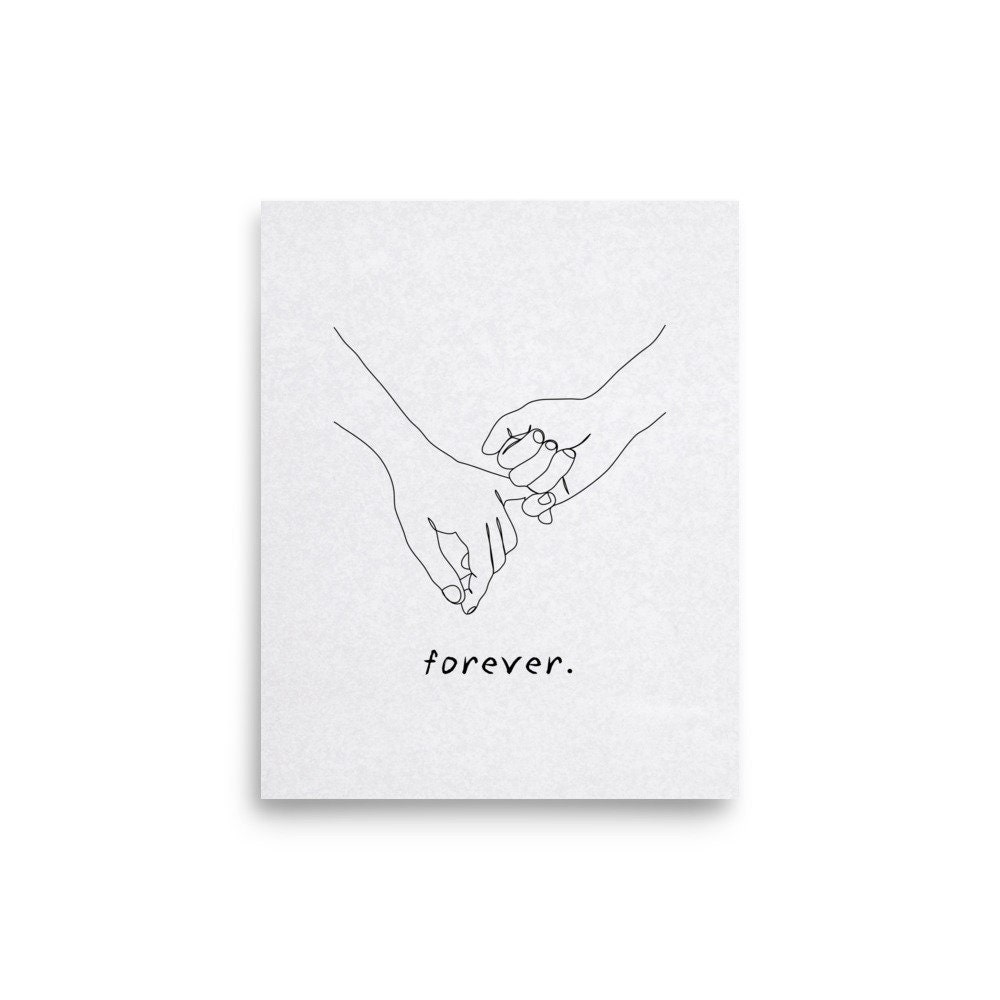 Forever Pinkie Promise Wall Art, Positivity Poster, Cute Retro Wall Art ...