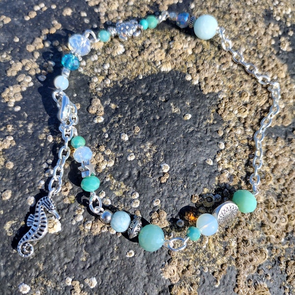 Aqua Anklet - Etsy