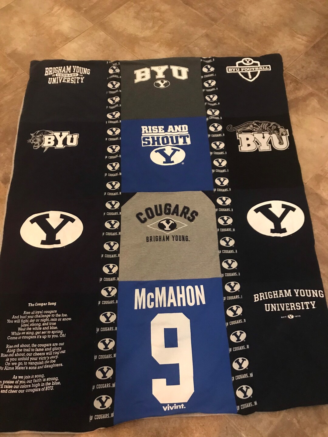 XL Brigham Young University Cougars BYU Football T-shirt Blanket ...