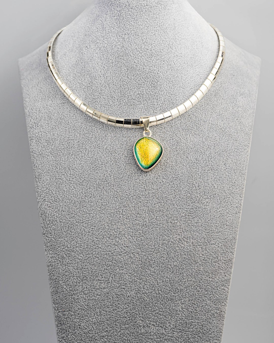 Sterling Silver Omega Necklace and Pendant - Etsy