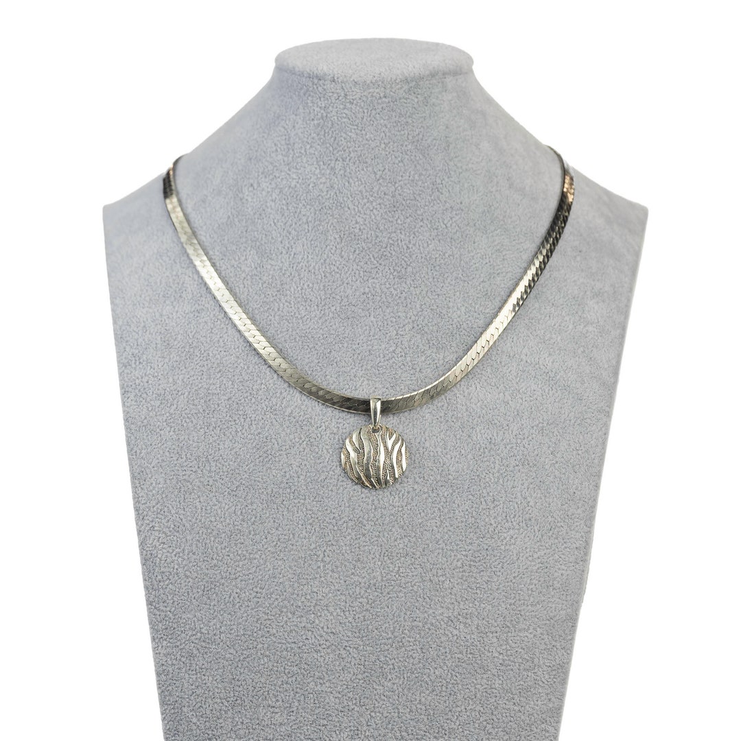 Classic Triple Herringbone & Pendant, 925 Sterling Silver - Etsy