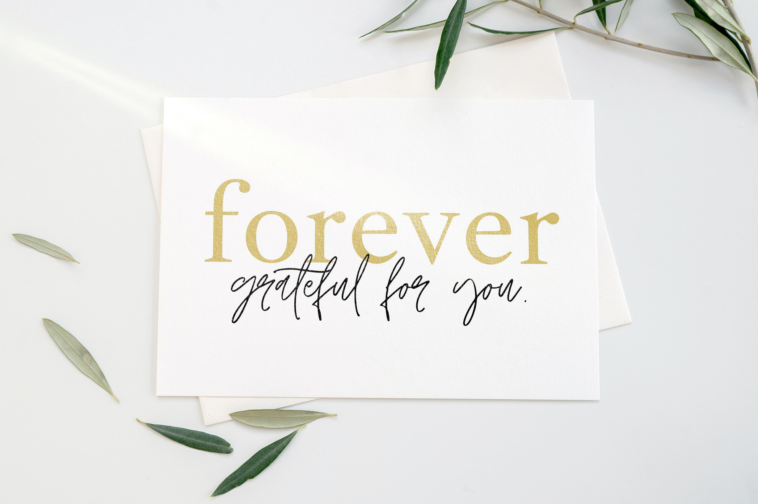 Forever Grateful for You Card, Digital Thank You Card, Printable Thank ...