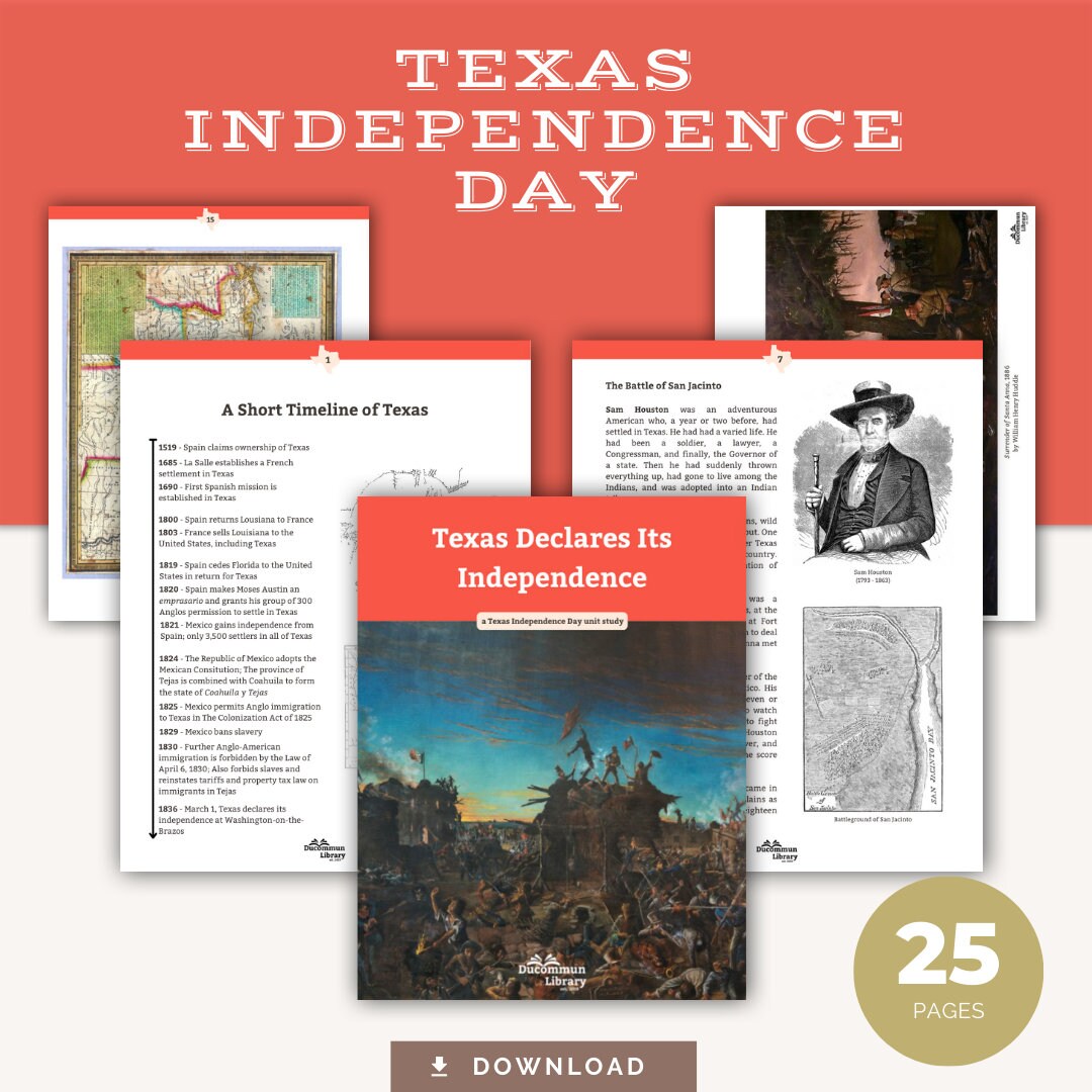 Texas Independence Day Unit Study | Alamo San Jacinto | Charlotte Mason ...