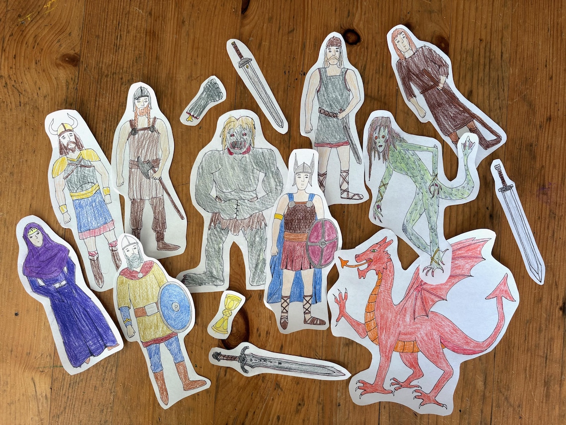Beowulf Paper Puppets | Beowulf Coloring Pages, Printable - Etsy