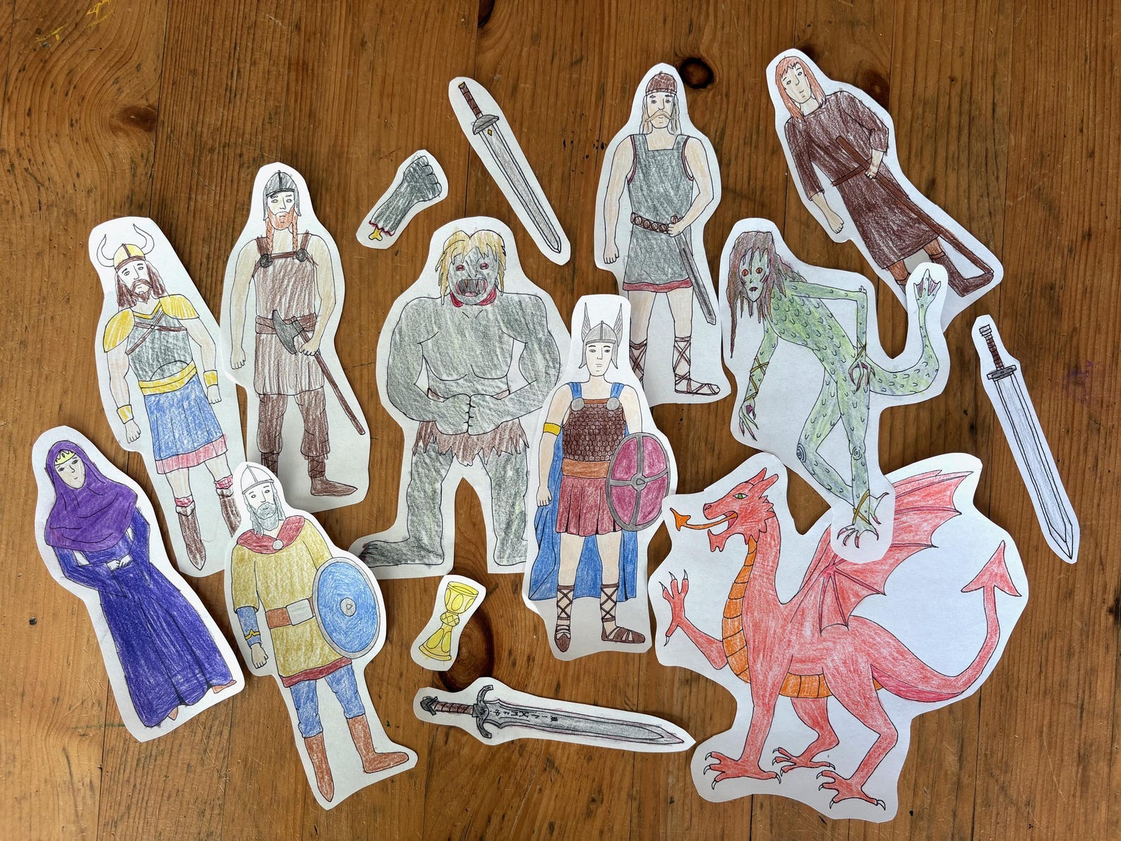 Beowulf Paper Puppets | Beowulf Coloring Pages, Printable - Etsy