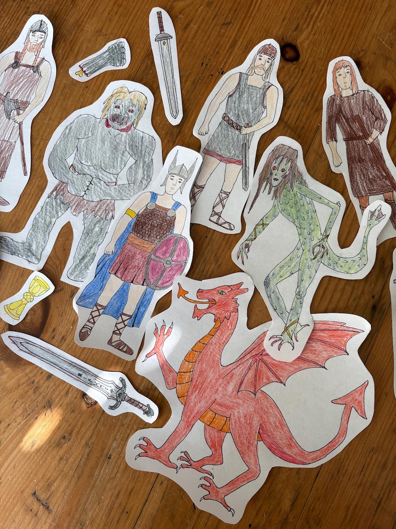 Beowulf Paper Puppets | Beowulf Coloring Pages, Printable - Etsy