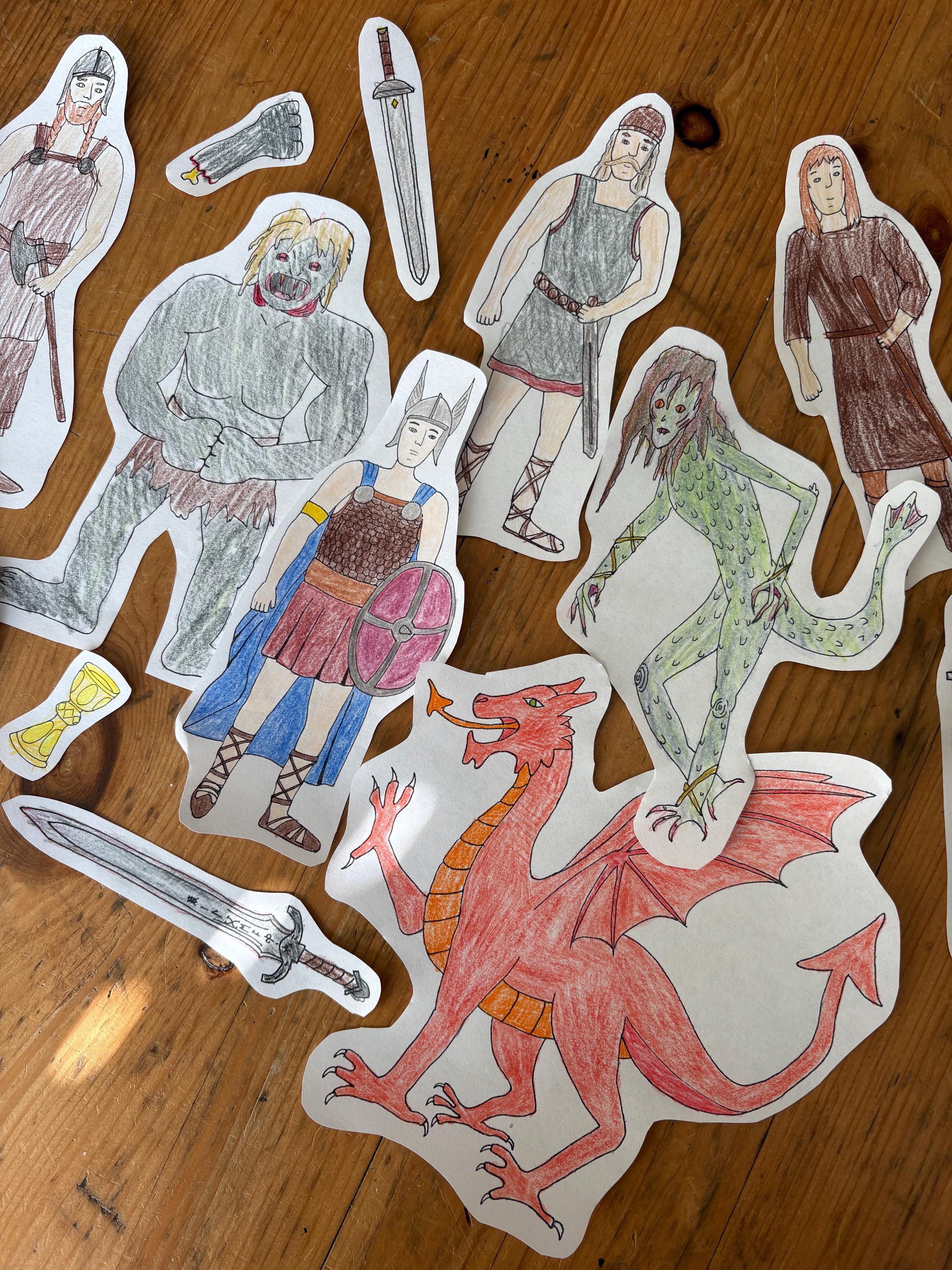 Beowulf Paper Puppets | Beowulf Coloring Pages, Printable - Etsy
