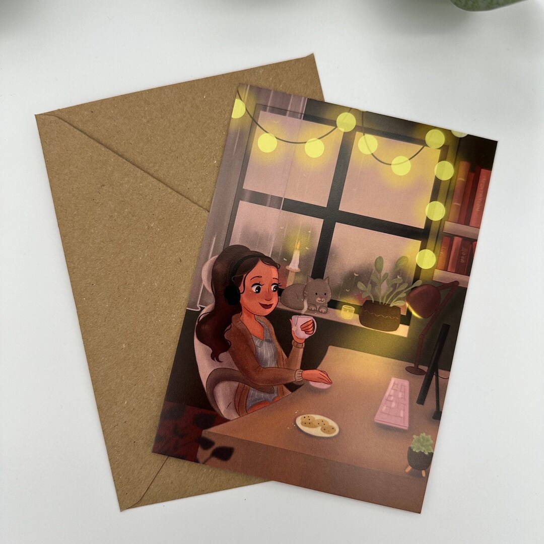 Casa acogedora de Gamer Girl Postal - Etsy México