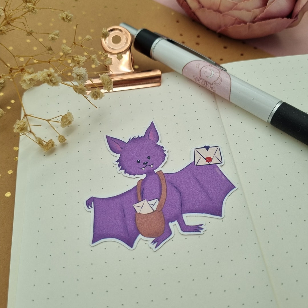 Bat With Letter Bullet Journal Vinyl Sticker - Etsy