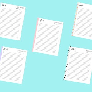 Colorful Printable Lined Notes, Printable Notes Page/sheet, Notes ...