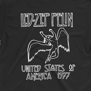 Led Zeppelin Black Graphic T-shirt, Rock Shirt, Music Shirt, 70's Shirt ...