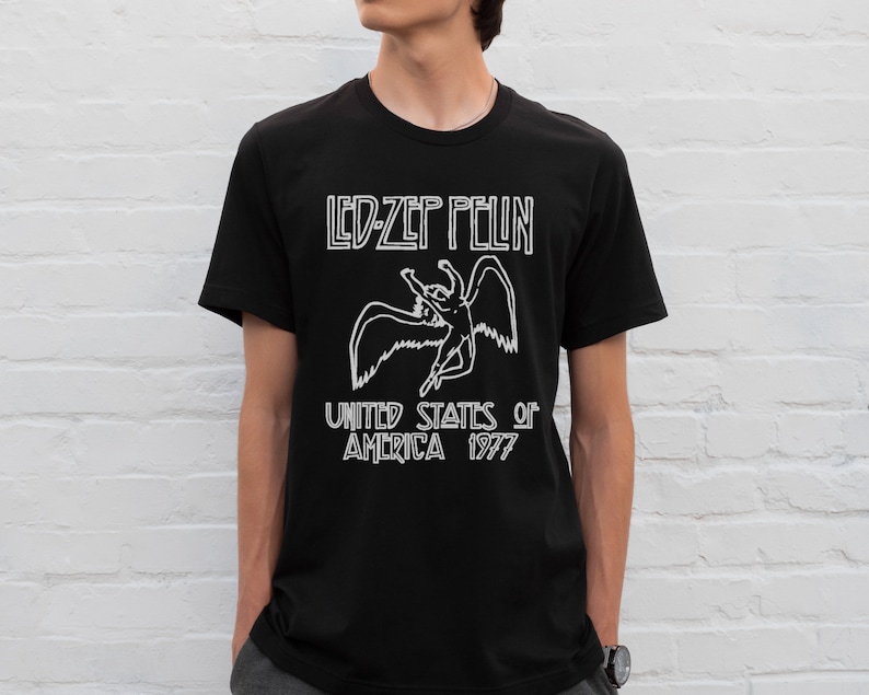 Led Zeppelin Black Graphic T-shirt, Rock Shirt, Music Shirt, 70's Shirt ...