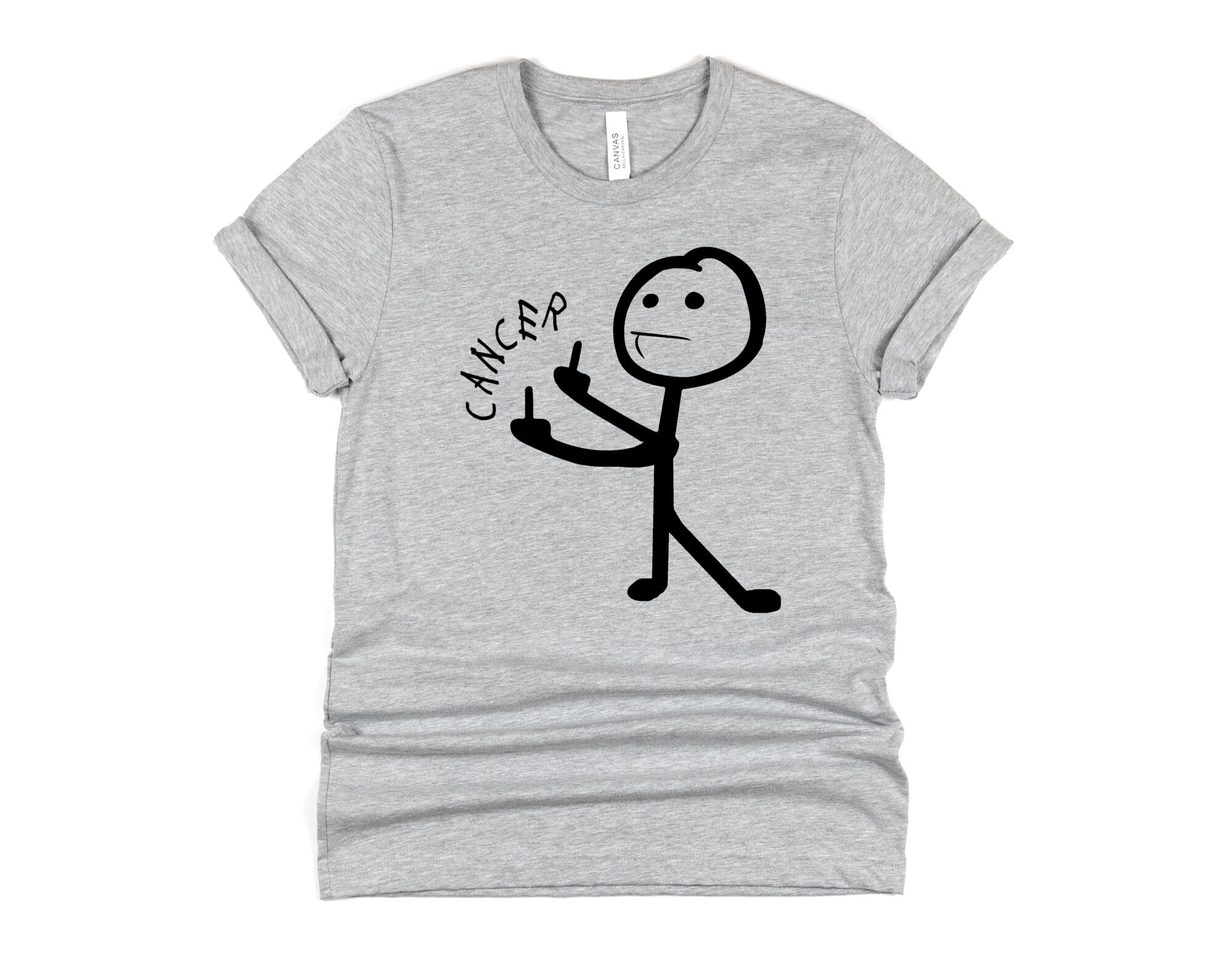 Fuck Cancer Stick Figure Shirt Middle Finger Shirt, Stick Man, Doodle ...