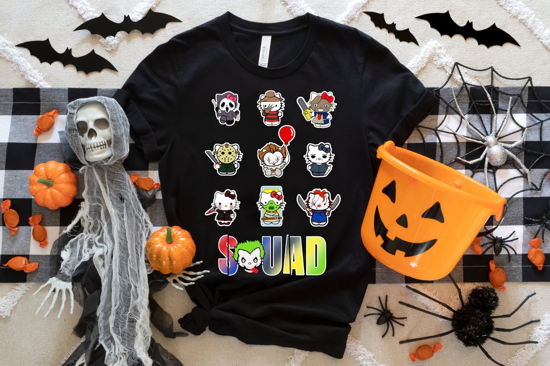 Hello Kitty Horror Characters Friends Shirt, Halloween Horror Shirt ...