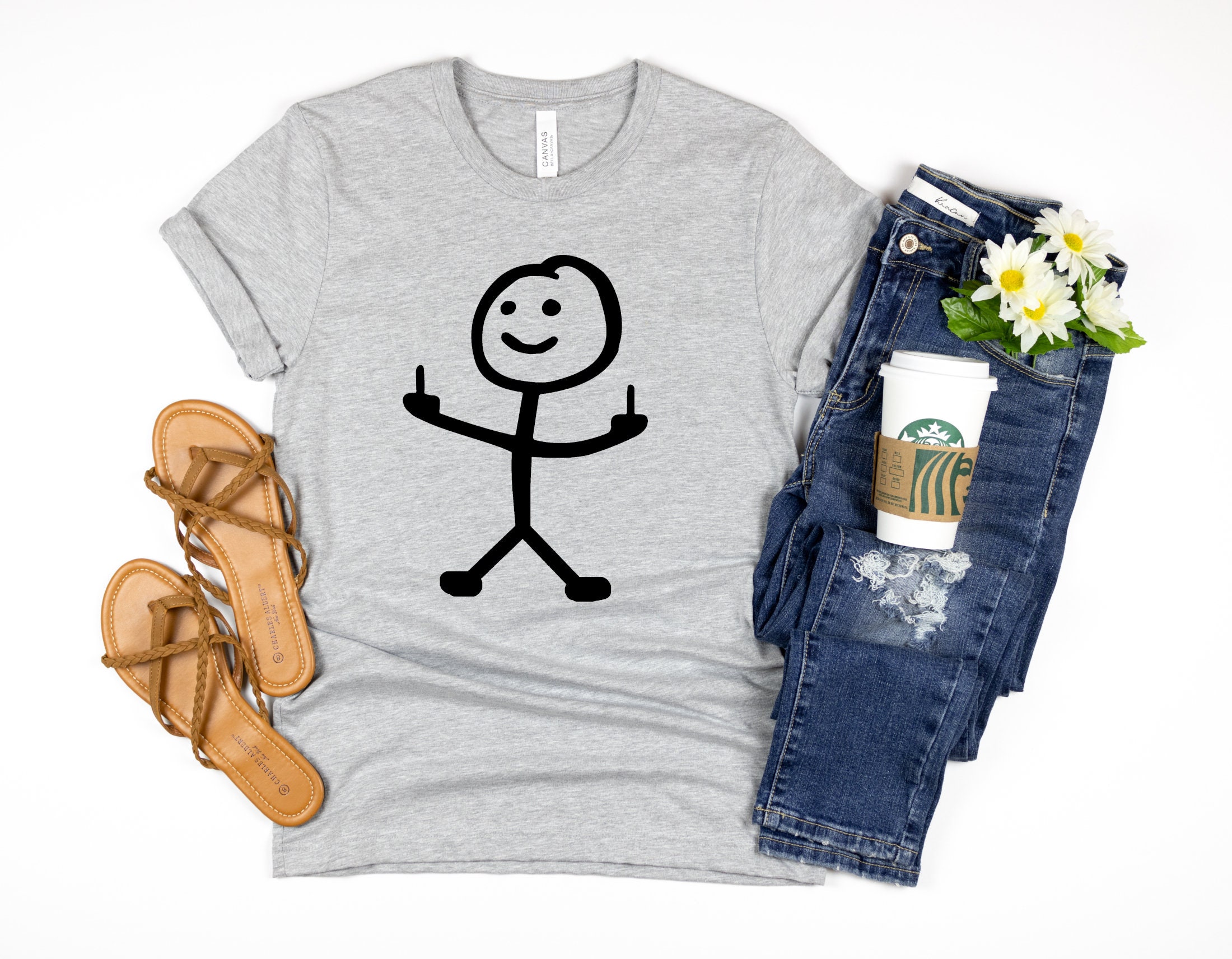 Stick Figure Shirt, Middle Finger Shirt, Stick Man, Doodle Art, Cartoon ...