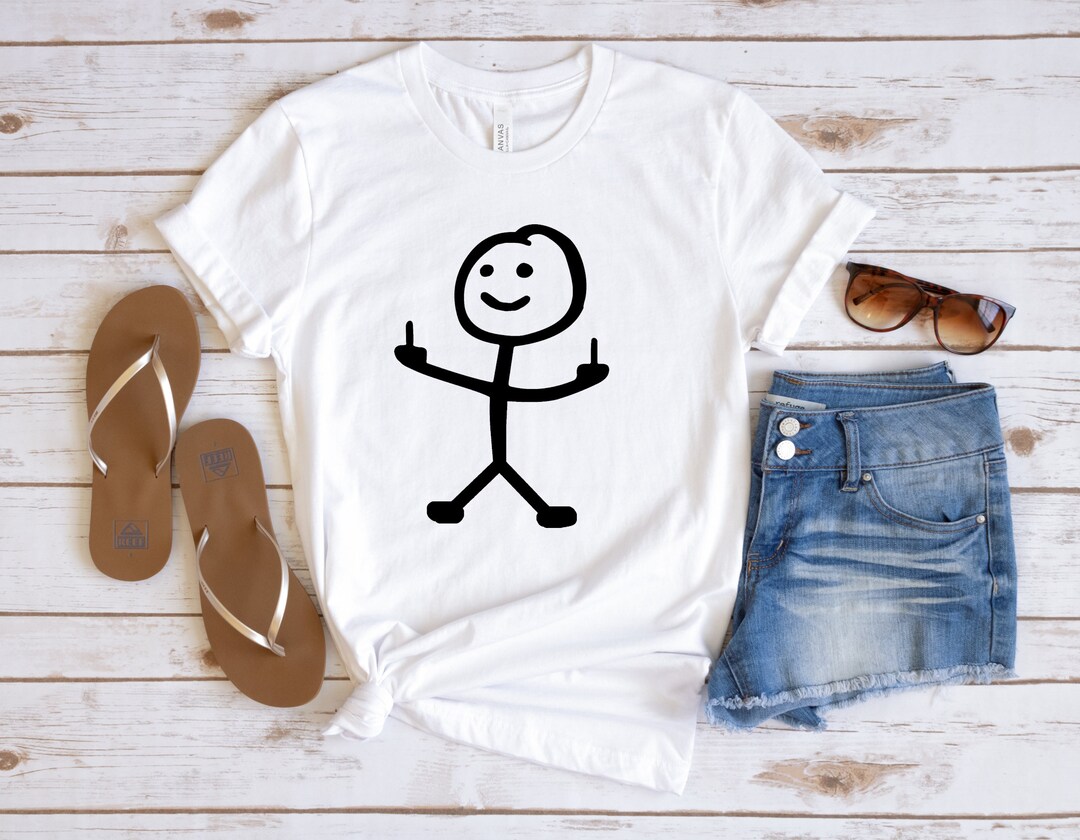 Stick Figure Shirt, Middle Finger Shirt, Stick Man, Doodle Art, Cartoon ...