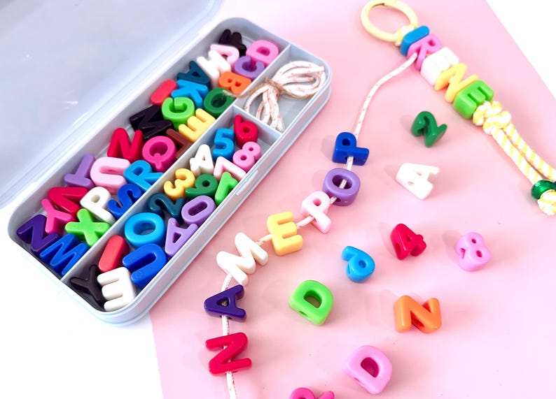 Colorful Acrylic Letter Beads: DIY Crafts, Paracord Projects - Etsy