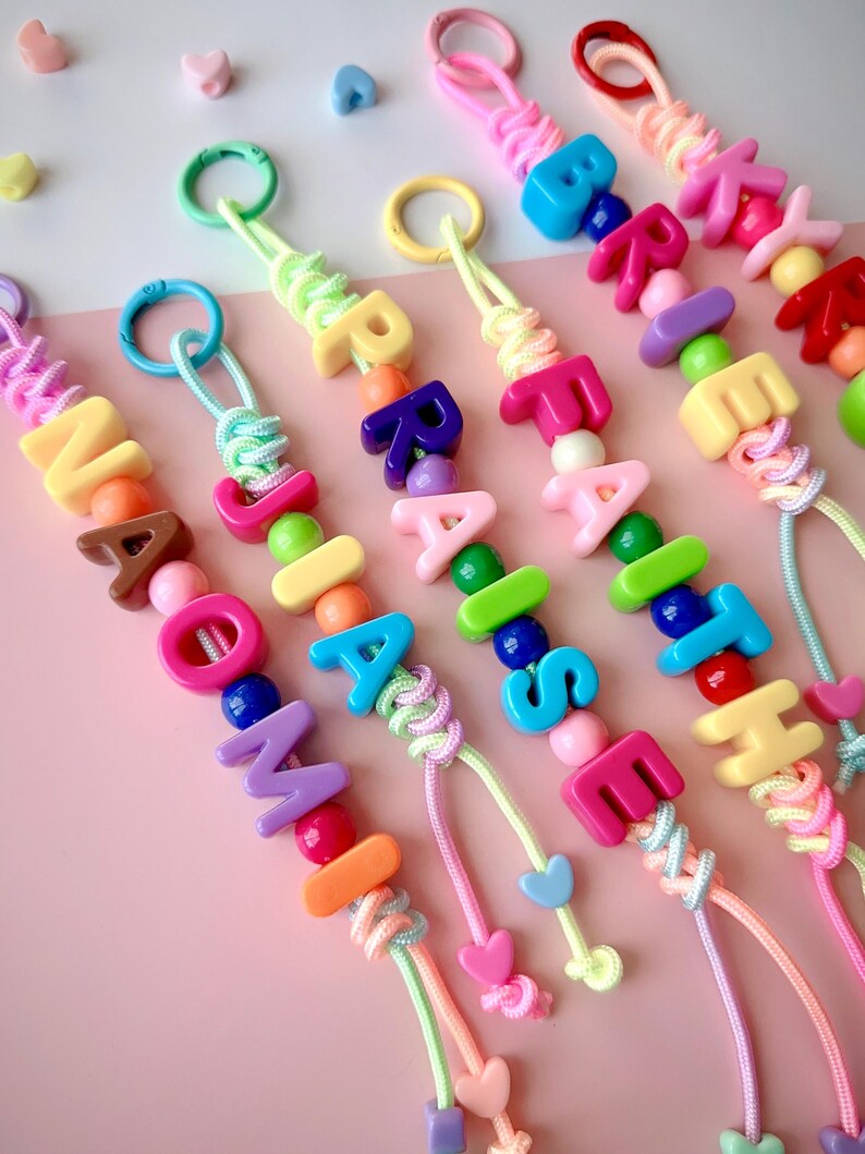 Large Letter Personalized Name Bag Charm : Candy Charm Name Tag / Cell ...