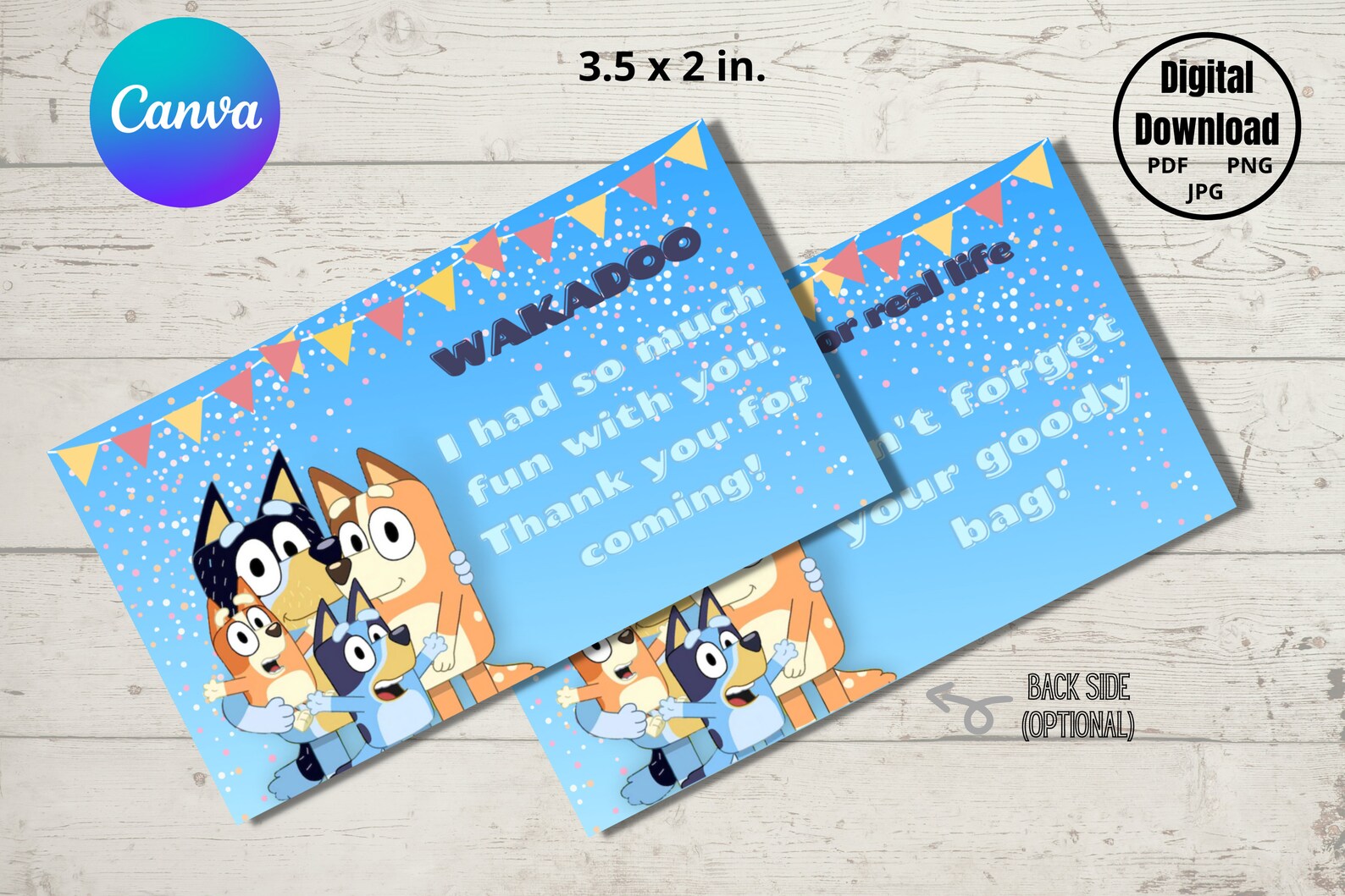 Bluey Thank You Card Digital Download | Etsy
