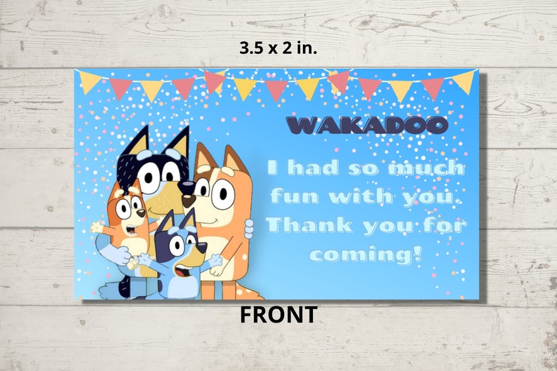 Bluey Thank You Card Digital Download - Etsy Ireland