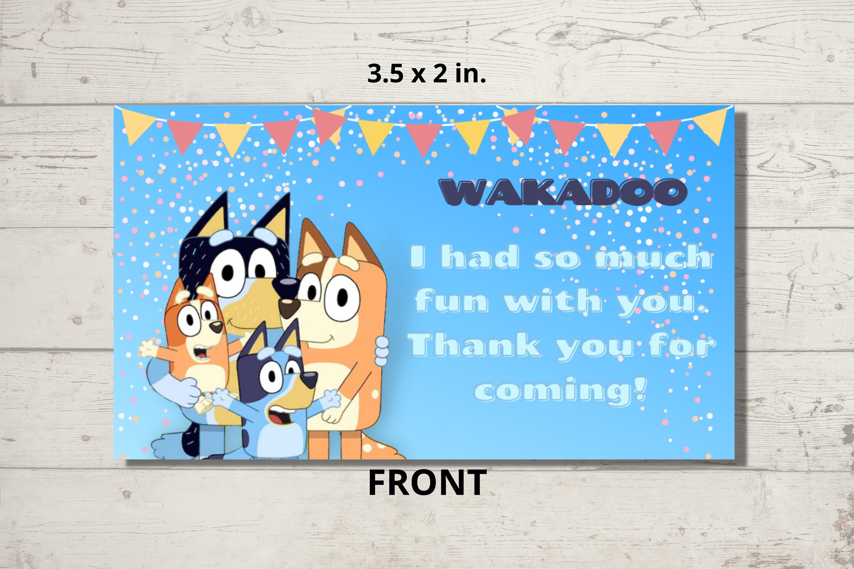 Bluey Thank You Card Digital Download - Etsy