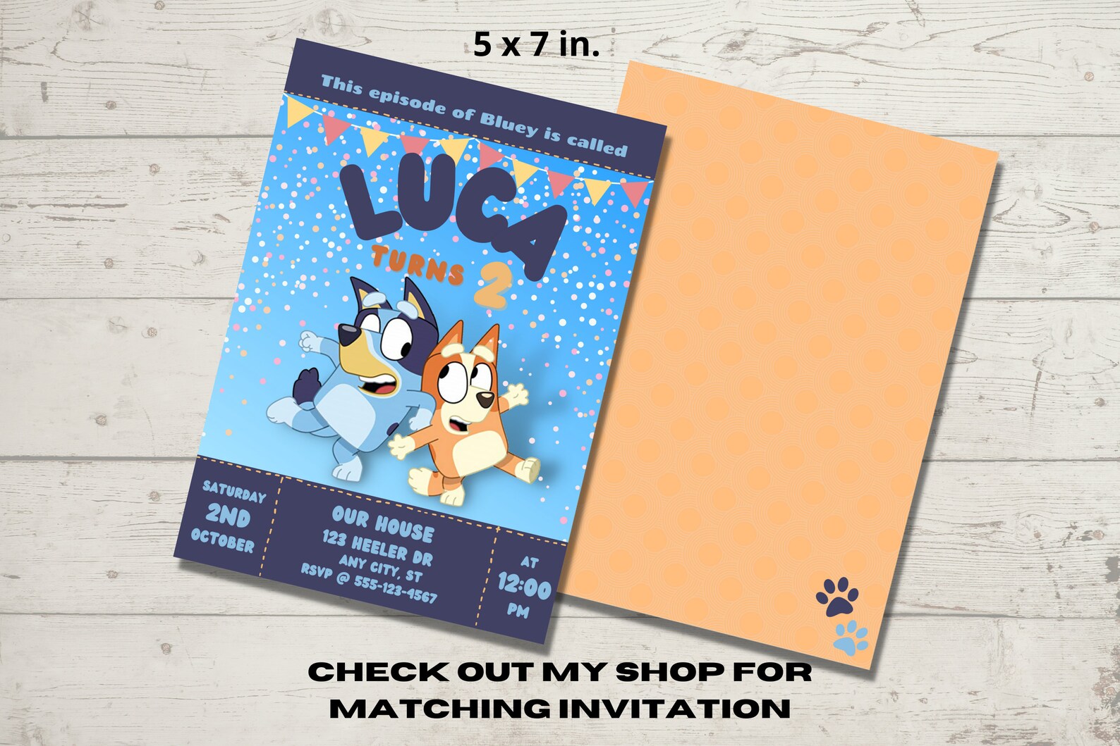 Bluey Thank You Card Digital Download - Etsy