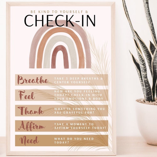 Self-care Check-in Printable Therapy Printable Counselor - Etsy