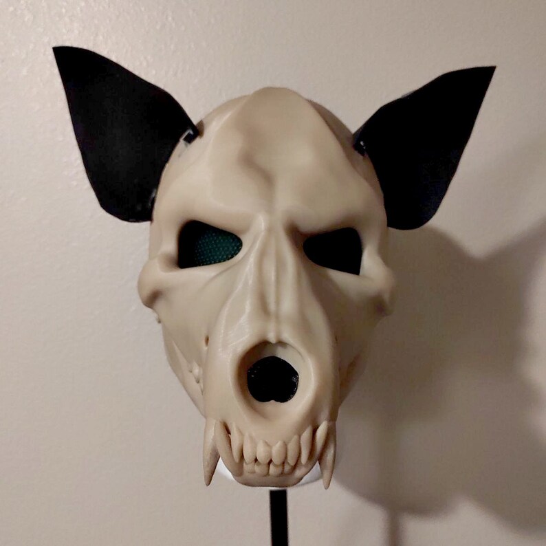 Skull Dog Mask - Movable Articulated Jaw - Etsy