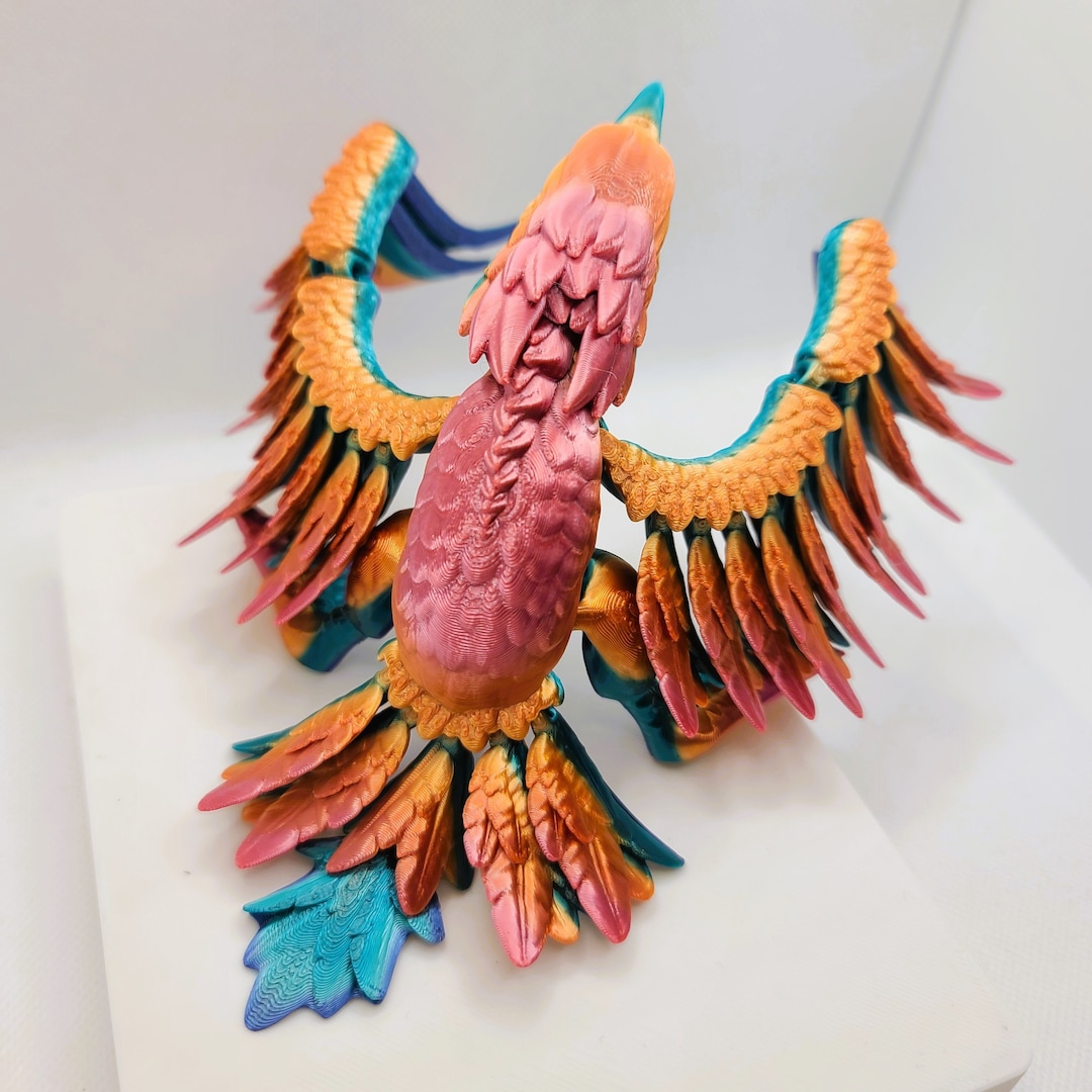 Flexible Phoenix Toy - Articulated Figurine - Sustainable Bio-plastic ...