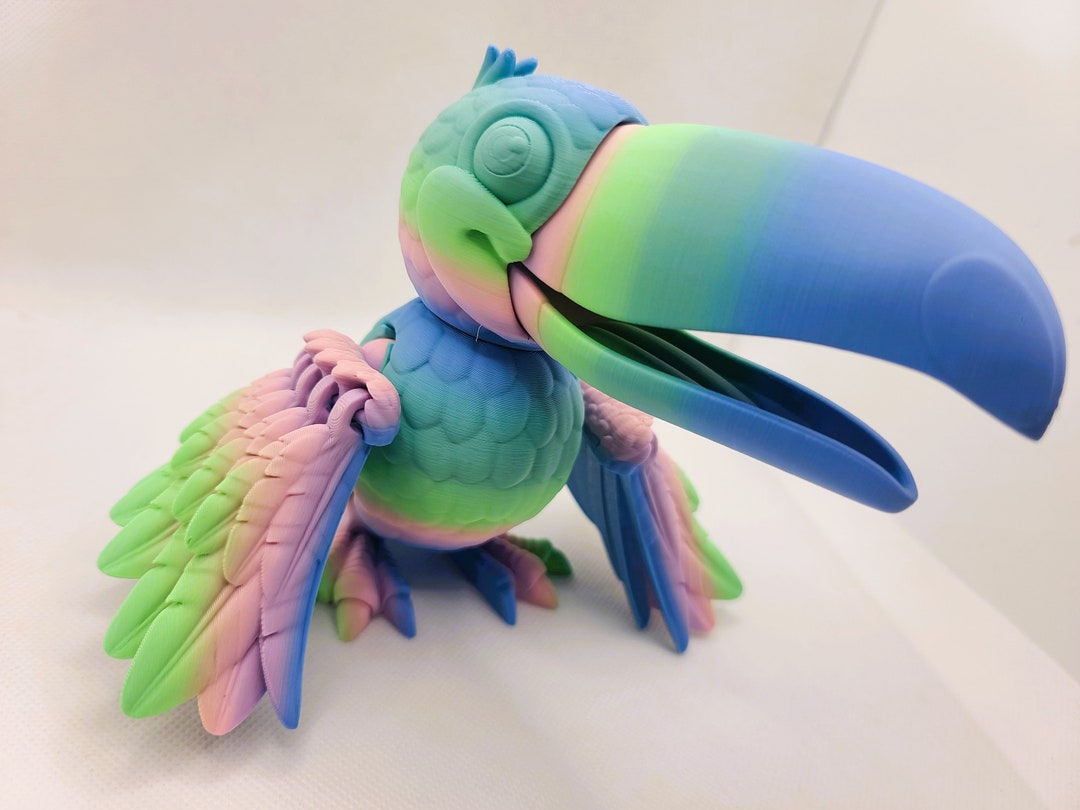 Flexible Toucan Bird Toy - Articulated Figurine - Sustainable Bio ...