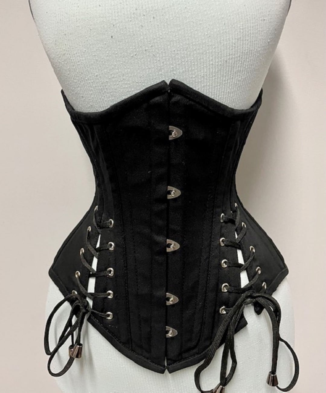 Heavy Duty Steel Boned Underbust Corset With Hip Ties Waist Training ...