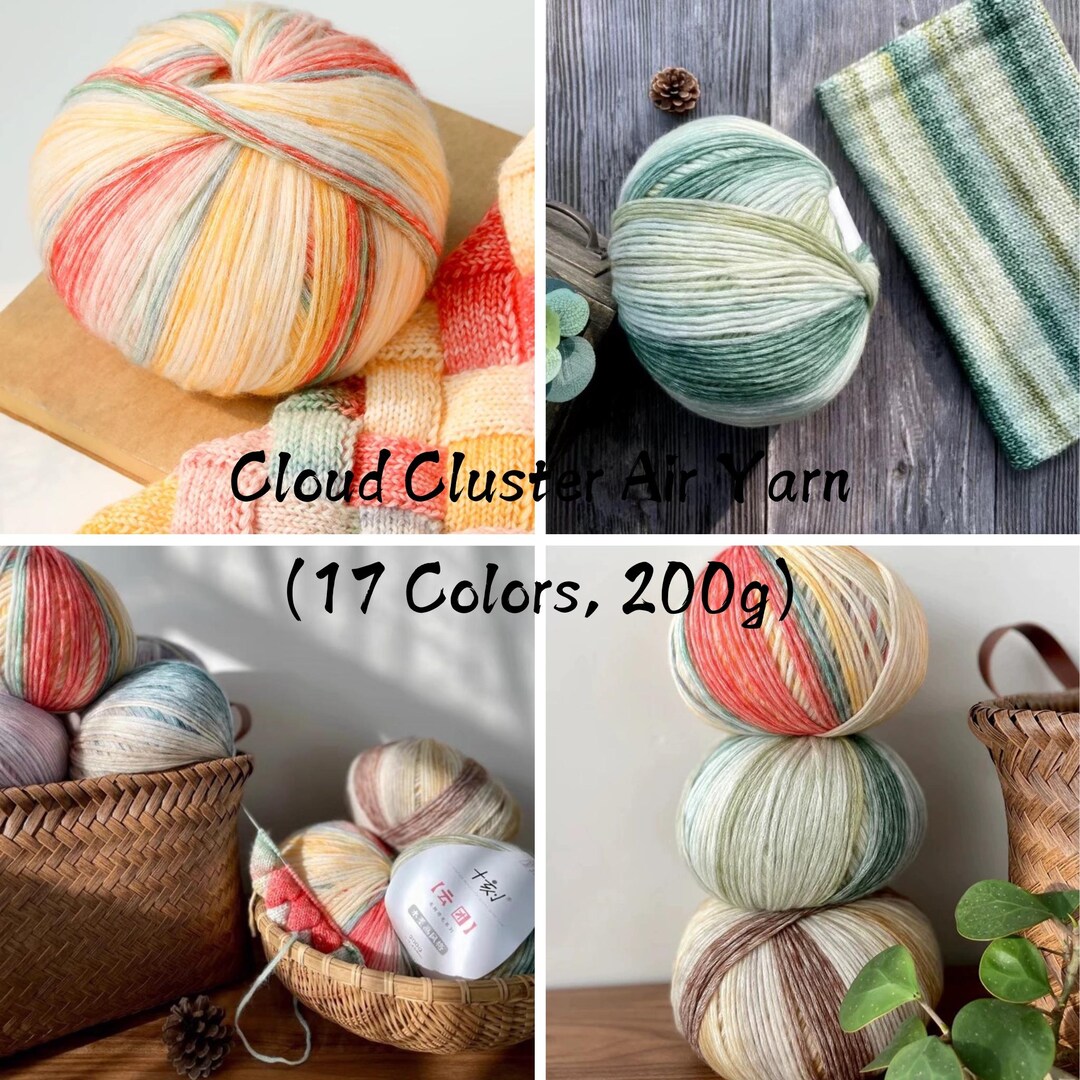 Cloud Cluster Air Yarn (200g) - Soft Yarn for Crocheting and Knitting ...