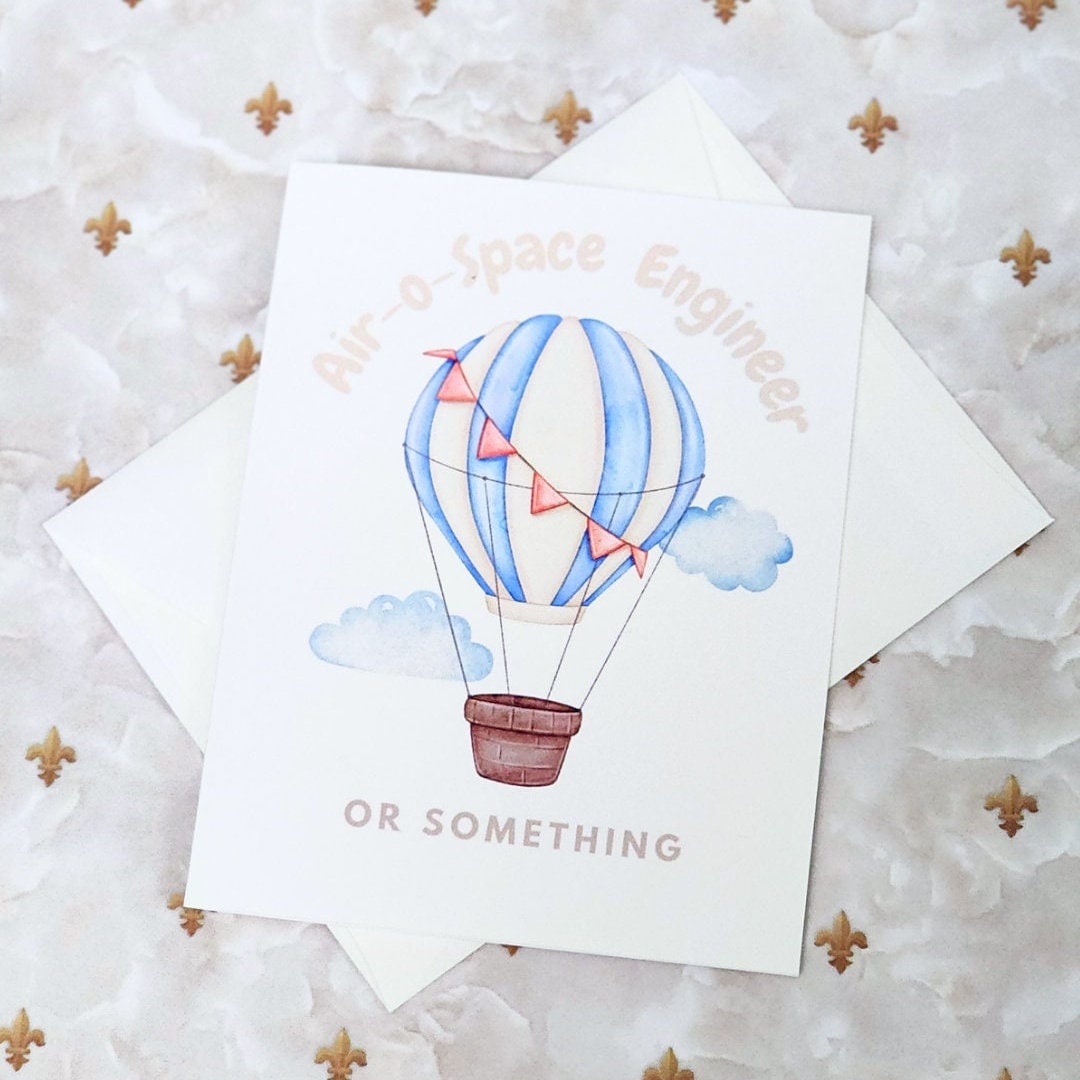 Aerospace Engineer Graduation or Greeting Card 4.25" X 5.5" - Blank ...
