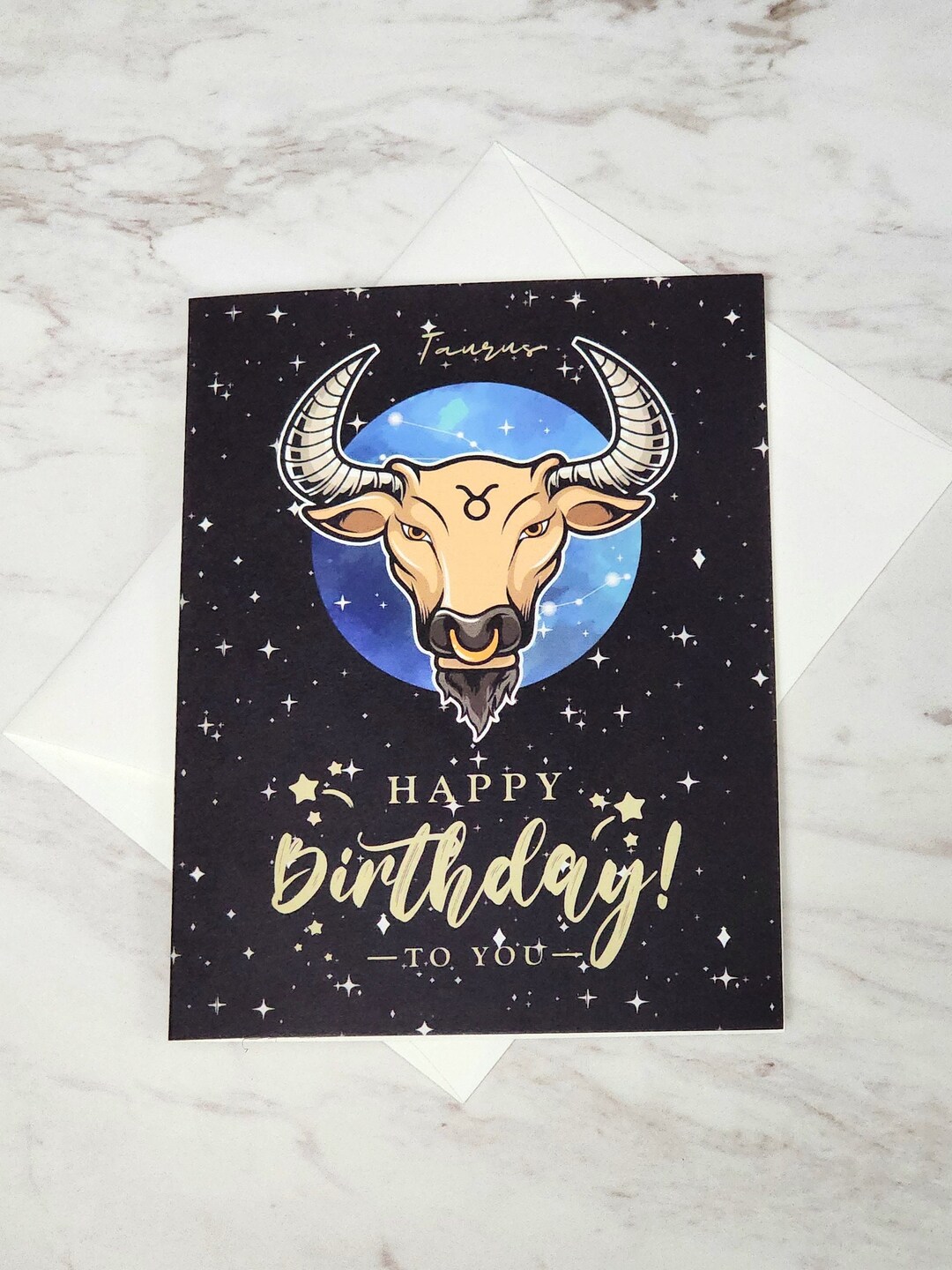 Taurus Zodiac Constellation Birthday Card 4x5 - April to May Astrology ...