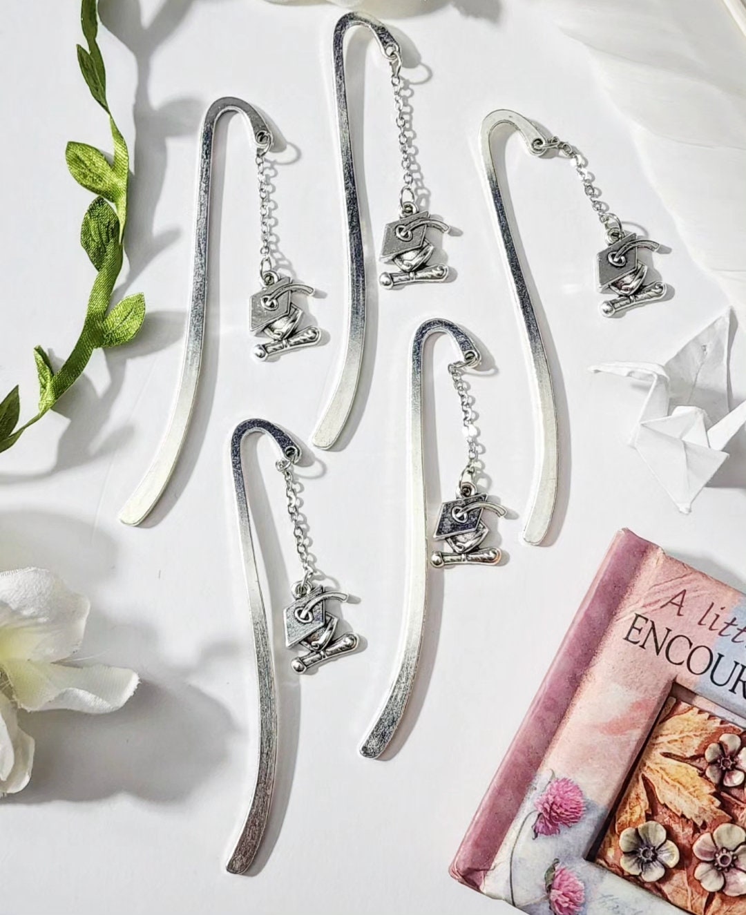 Graduation Bookmark Set of 5 Graduation Cap Charm for Gift or Party ...