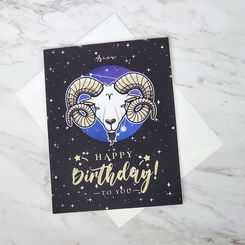 Aries Birthday Card - Etsy