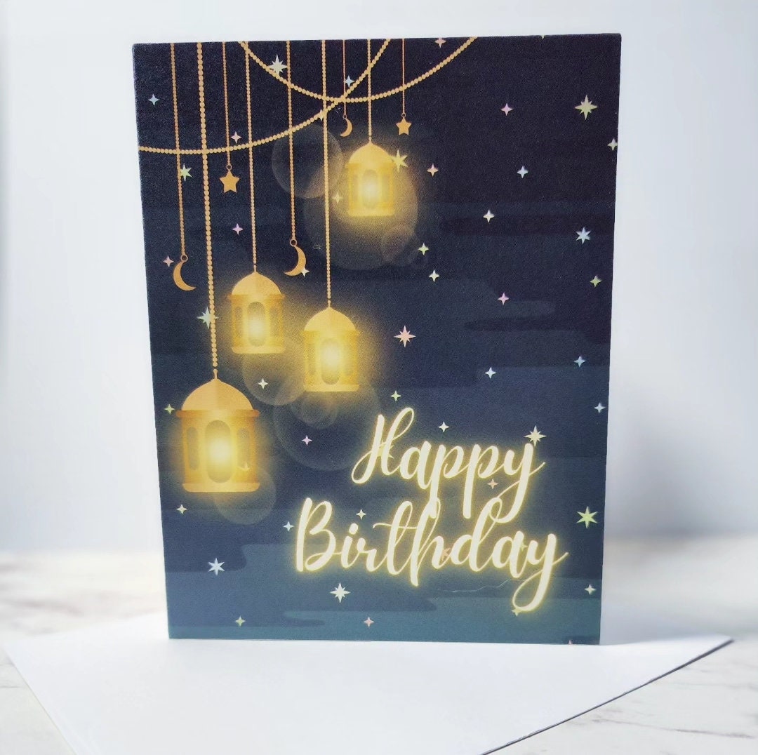 Birthday Card - Lantern Nights- 4.25" X 5.5" - Blank Greeting Card ...