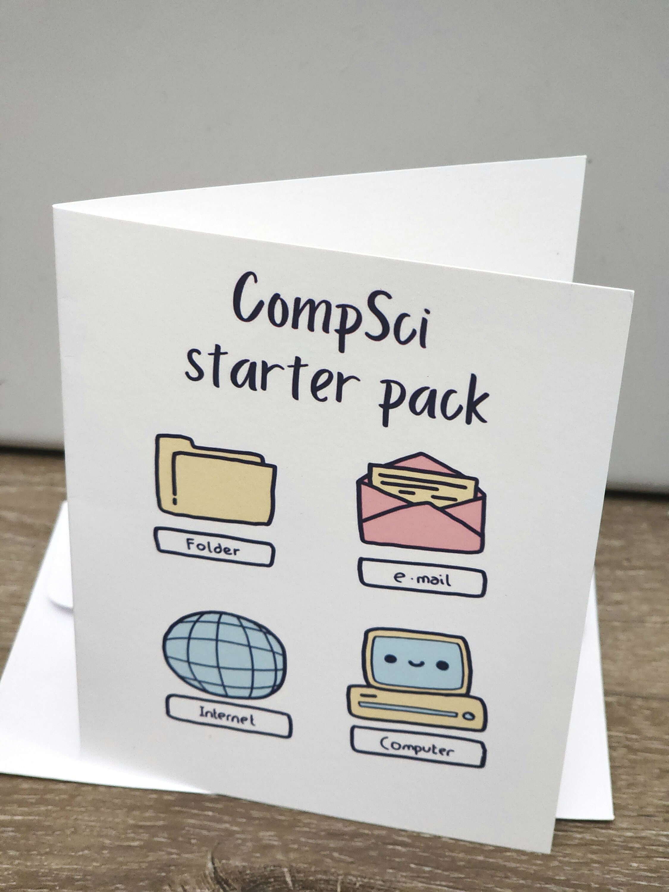 Computer Science Starter Pack Funny Graduation Card 4.25 Computer Science Starter Pack Funny Graduation Card 4.25